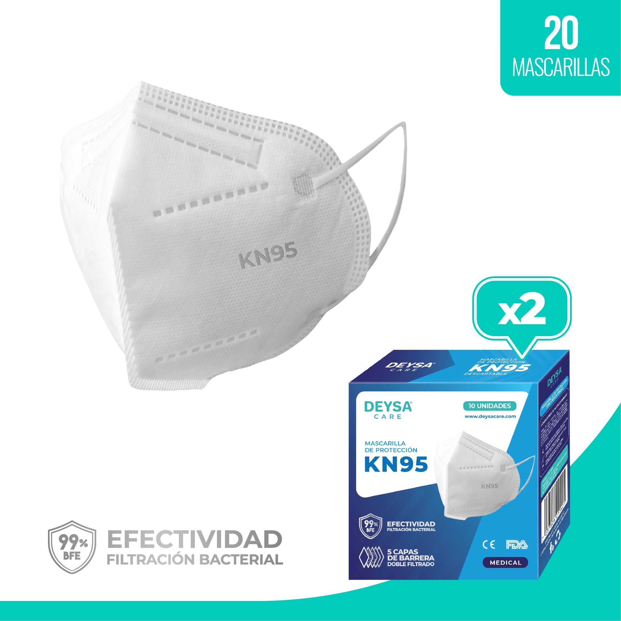 Mascarilla DeysaCare® KN95 - Certificada y Autodesinfectante – Deysacare